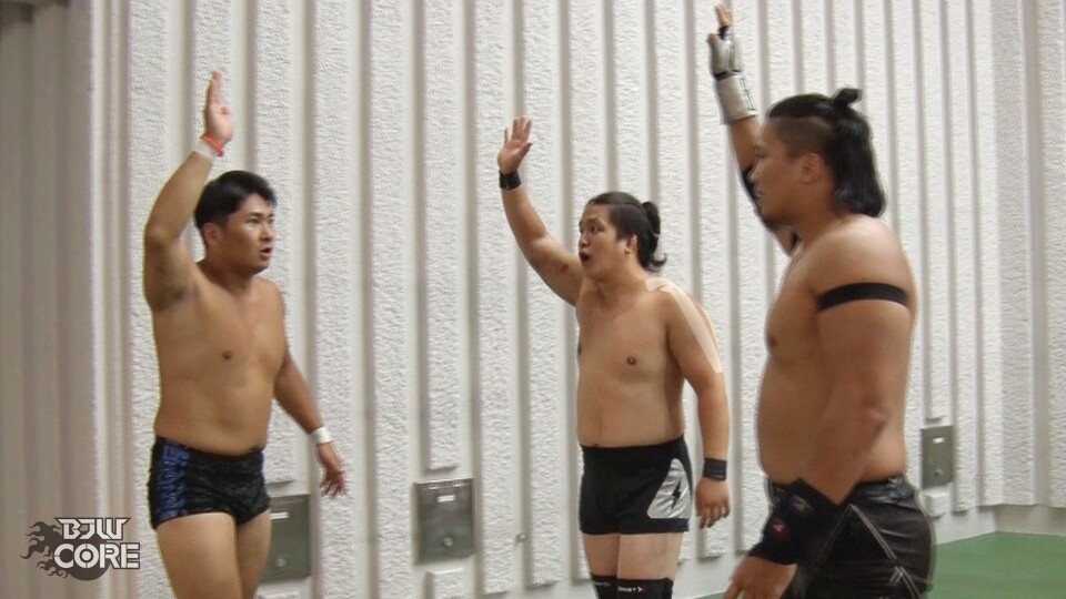 04青木優也&大門寺崇&橋本和樹 vs 菊田一美&伊東竜二&宮本裕向 | BJW CORE