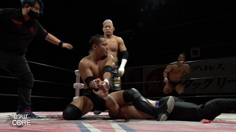 03野村卓矢&阿部史典&竹田誠志 vs 関本大介&加藤拓歩&吉田和正 | BJW CORE