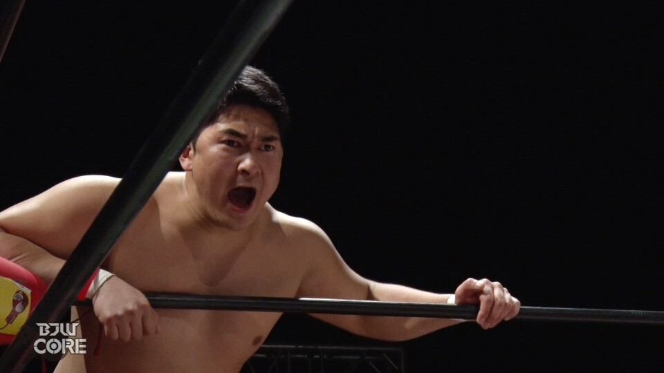 02野村卓矢&阿部史典&青木優也 vs 橋本大地&橋本和樹&永尾颯樹 | BJW CORE