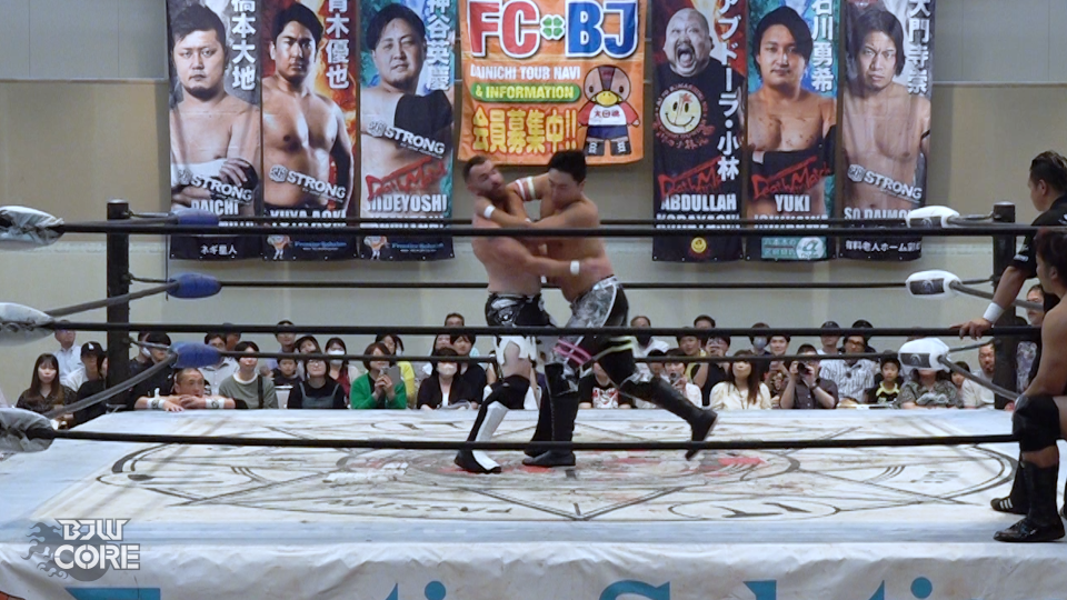 02中之上靖文&吉田和正 vs 星野勘九郎&ジョーダン・マッカラン | BJW CORE