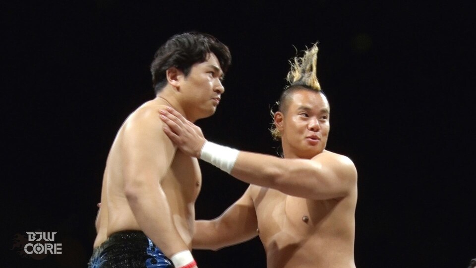 03青木優也&森廣祐基 vs レッカ&佐藤孝亮 | BJW CORE