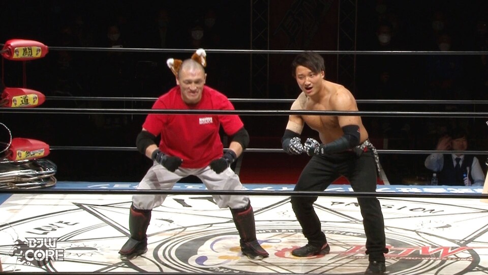 02伊東竜二&"黒天使"沼澤邪鬼 vs 星野勘九郎&石川勇希 | BJW CORE