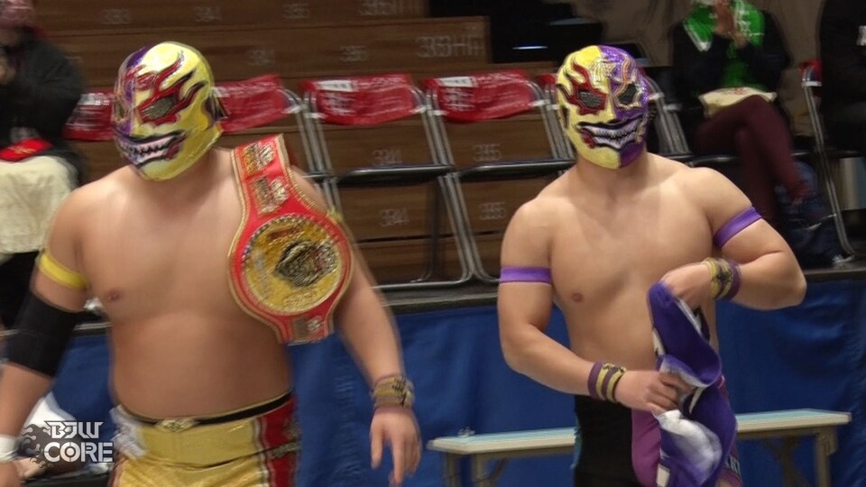 03関本大介&浜亮太 vs 加藤拓歩&鈴木敬喜 | BJW CORE