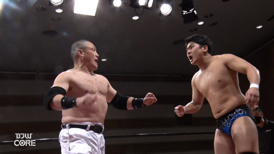 04星野勘九郎&兵頭彰 vs 青木優也&石川勇希 【 Kankuro Hoshino & Akira Hyodo vs Yuya Aoki & Yuki Ishikawa 】 | BJW CORE